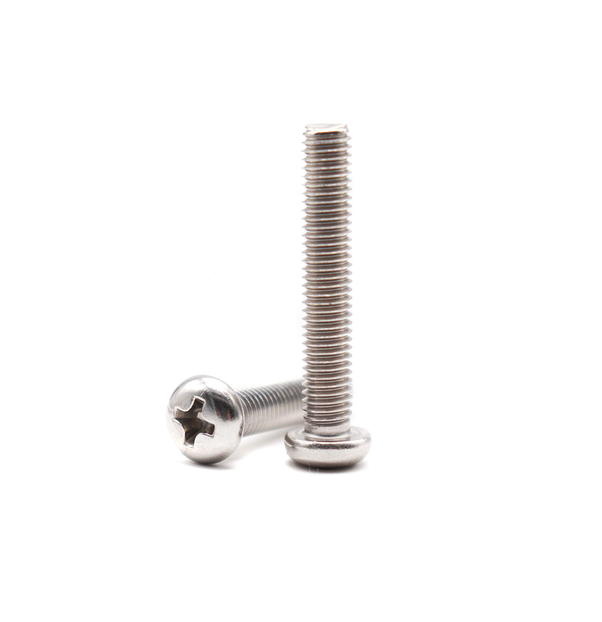 binifiMux 80 Pieces M5 Round Pan Head Phillips Machine Screws and Hex Nuts Assortment Kit, 20mm /25mm /30mm /35/mm /40mm,304 Stainless Steel