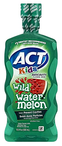 ACT Kids Anti-Cavity Wild Watermelon Fluoride Mouthwash (Pack of 2)