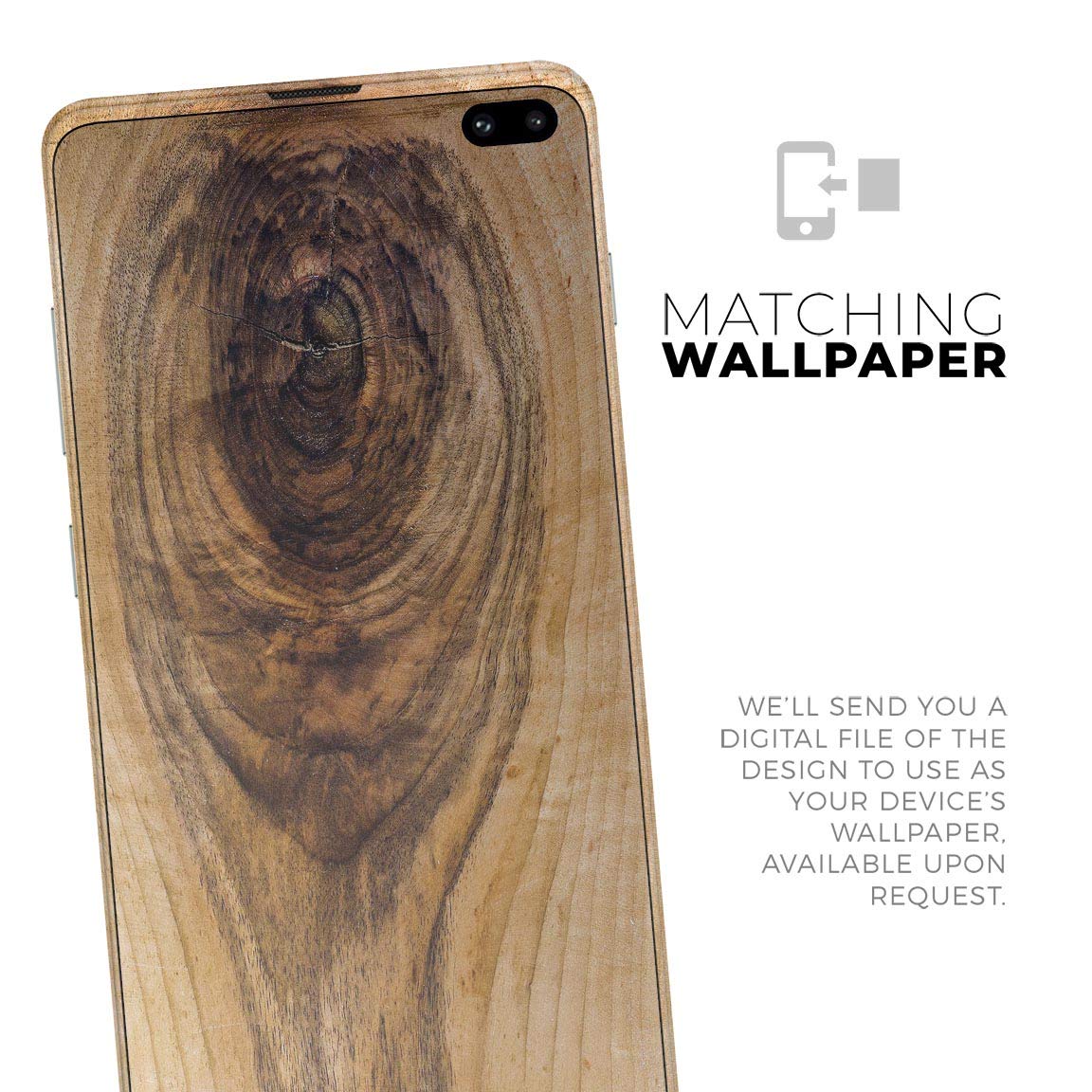 DesignSkinz Light Knotted Woodgrain Protective Vinyl Decal Wrap Skin Cover Compatible with The Samsung Galaxy S20 (Screen Trim & Back Glass Skin)