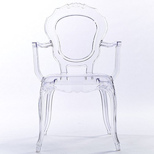 2xhome - Belle Style Ghost Chair Ghost Armchair Dining Room Chair - Armchair Lounge Chair Seat Higher Fine Modern Designer Artistic Classic Mold (Clear Jorge x1)