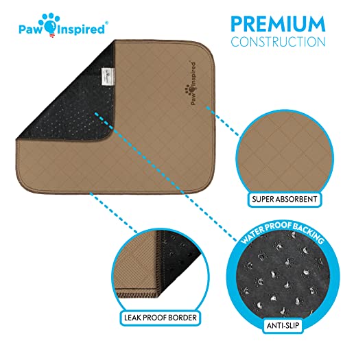Paw Inspired Washable Pee Pads for Dogs | Reusable Puppy Pads | Waterproof Whelping Pads | Washable Training Pet Pads, Washable Potty Pads Extra Large Sizes (Classic, 24x18 (2 Pack))