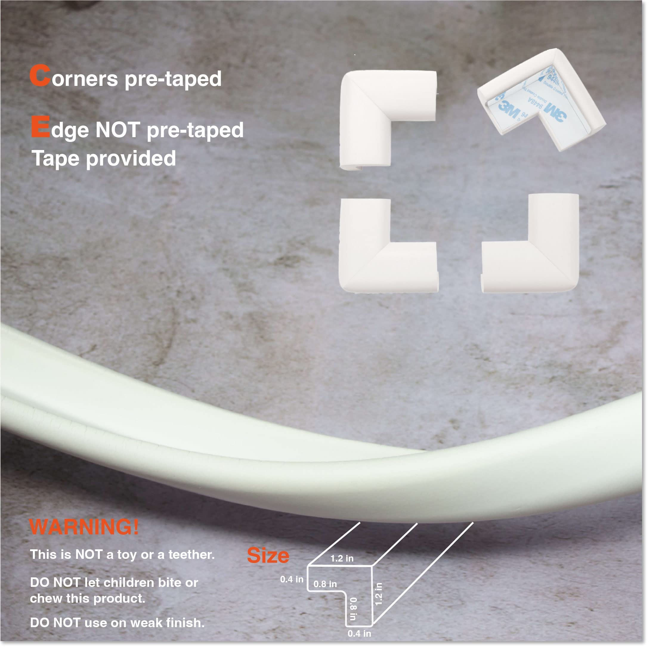 21ft Edge 4 Corners - Bundle & Save - RovingCove HeftyFit Edge Guard (6ft Edge Only, Oyster White) + RovingCove HeftyFit Edge Corner Guards (15ft Edge 4 Corners, Oyster White)