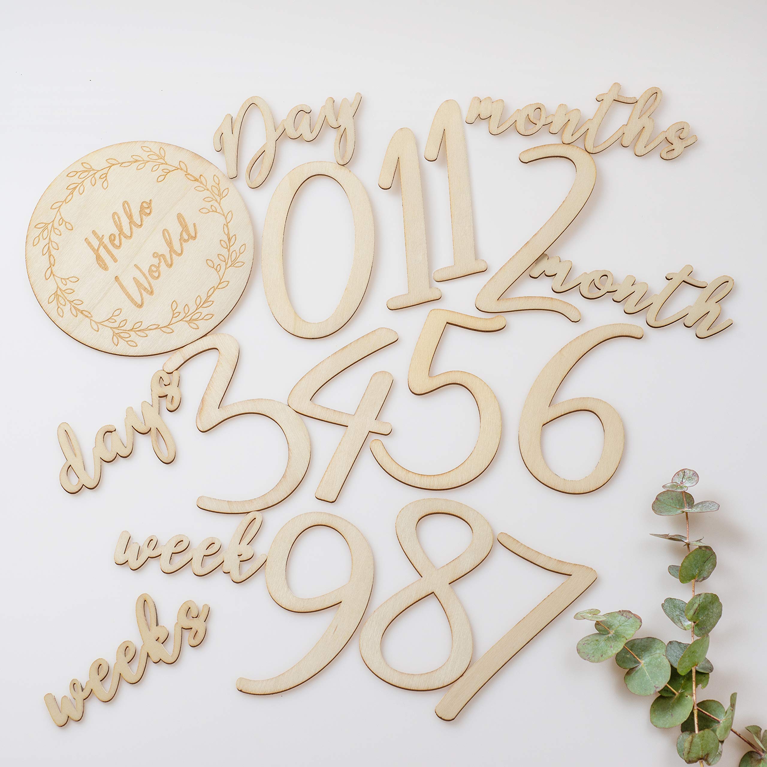 Baby Milestone Numbers|Baby Photo Props Wooden|Newborn Birth Announcement Card Wooden|