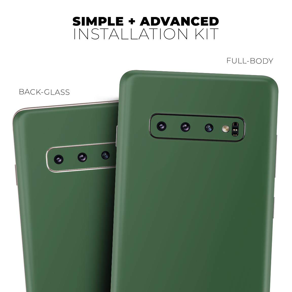 DesignSkinz Solid Hunter Green Protective Vinyl Decal Wrap Skin Cover Compatible with The Samsung Galaxy S20 (Screen Trim & Back Glass Skin)