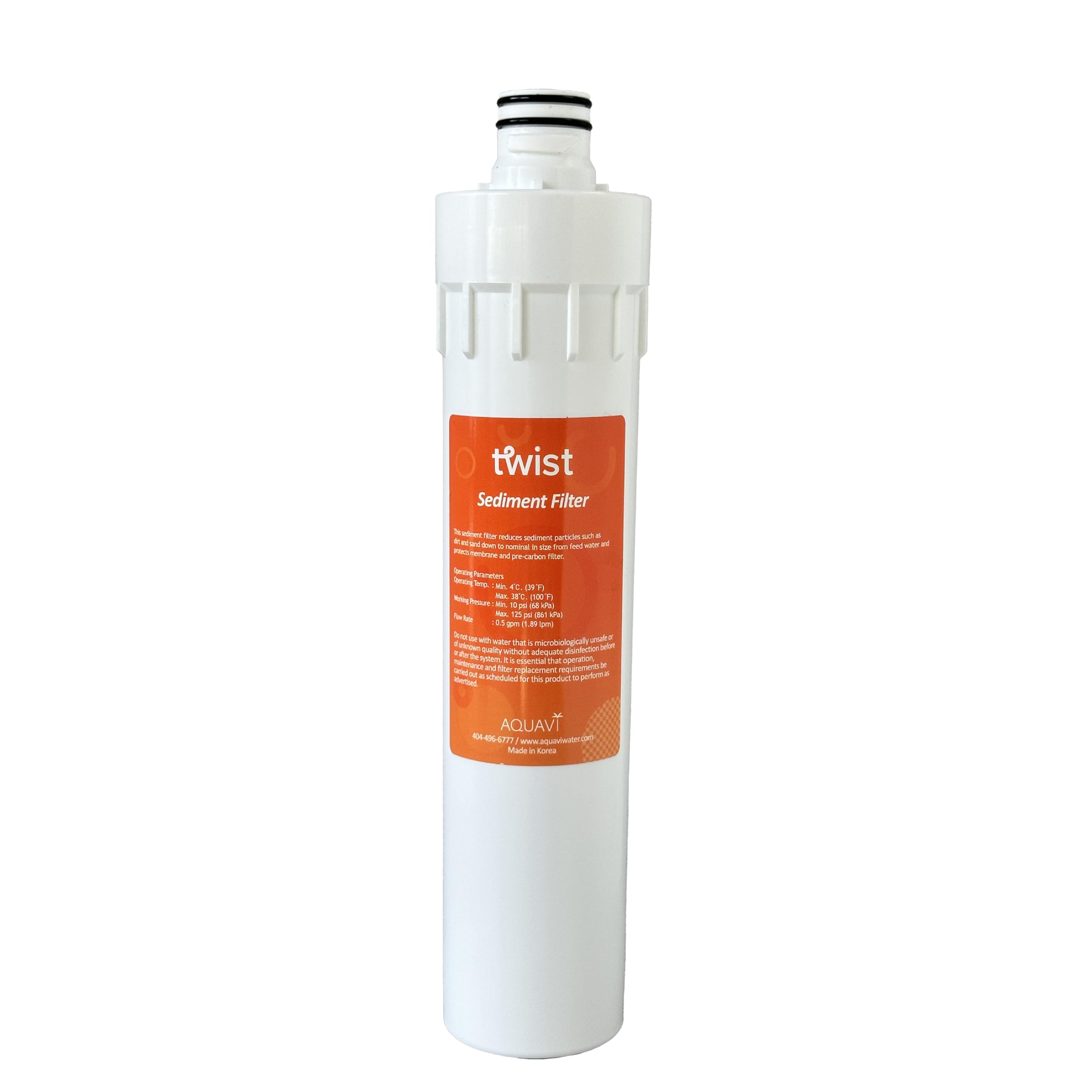 11 inch AQUAVI Twist Sediment Water Filter for Reverse Osmosis RO System Quick Connect Replacement or Add-on, Improve Water Taste