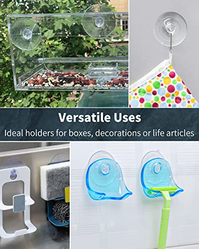Pawfly 20 Pcs Suction Cups 1.8 Inch Clear Plastic Suction Pads for Home Organization and Decoration Strong Adhesive Sucker Holders for Kitchen Bathroom Window and Glass Door