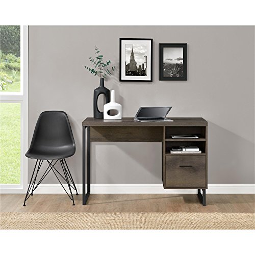 Amazon Brand - Ameriwood Home Rectangular Candon Writing Desk With 1 Drawer, Distressed Oak, Medium Brown, 19.5 in x 45 in x 30.1 in