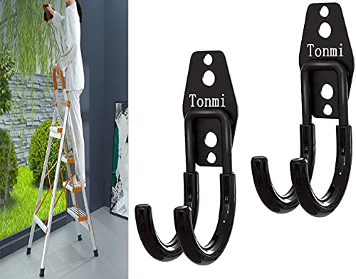 2Pcs Telescoping Wall Mount Ladder Hooks, Folding Step Stool Wall Mount Hooks, Household Engineering Ladder Hanger, Telescoping Ladder Hanger, for Garage or Shed Display & Storage Ladder Tool