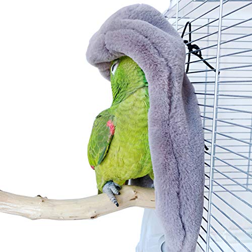 QBLEEV Cozy Corner Fleece Bird Blanket,Parrot Cage Snuggle Hut Cuddle Nest Hanging Toy,Small Animals Shelter Covers Plush Bedding for Parakeet Cockatiel Lovebirds Pigeon Eclectus