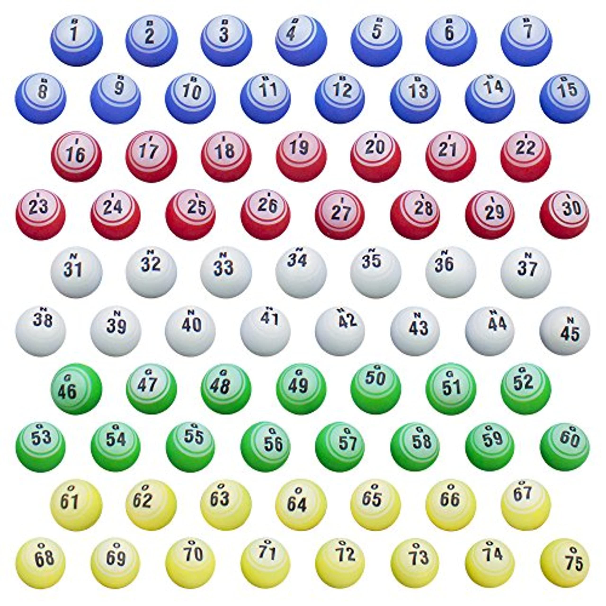 75 Natural Wood 7/8 Inch Bingo Balls -Wood Balls for Bingo Cages and Raffles - Compatible with Cages from Most Major Brands