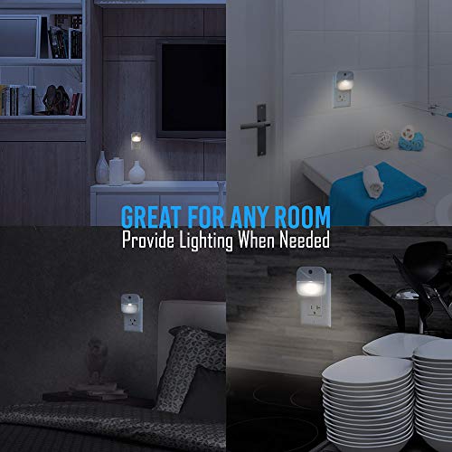 Aultra Night Light LED Night Lights Plug Into Wall - Super Smart Dusk to Dawn Sensor Activated, Automated On & Off, Used for Kitchen, Bathroom, Home Improvement, Bedroom β 4 Pack
