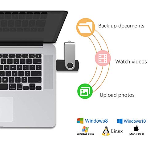 50 Pack 8G USB Flash Drives, MONGERY USB 2.0 Memory Stick Swivel Thumb Drives Jump Drive for PC Laptop Computer(8G, 50Pack)