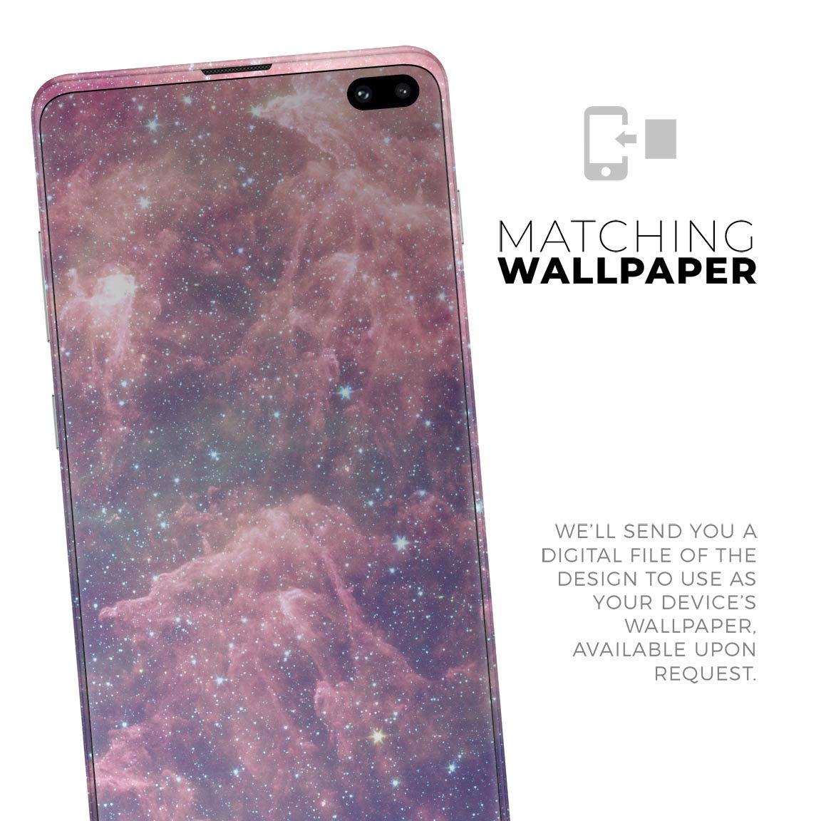 DesignSkinz Vibrant Sparkly Pink Nebula Protective Vinyl Decal Wrap Skin Cover Compatible with The Samsung Galaxy S20 (Screen Trim & Back Glass Skin)
