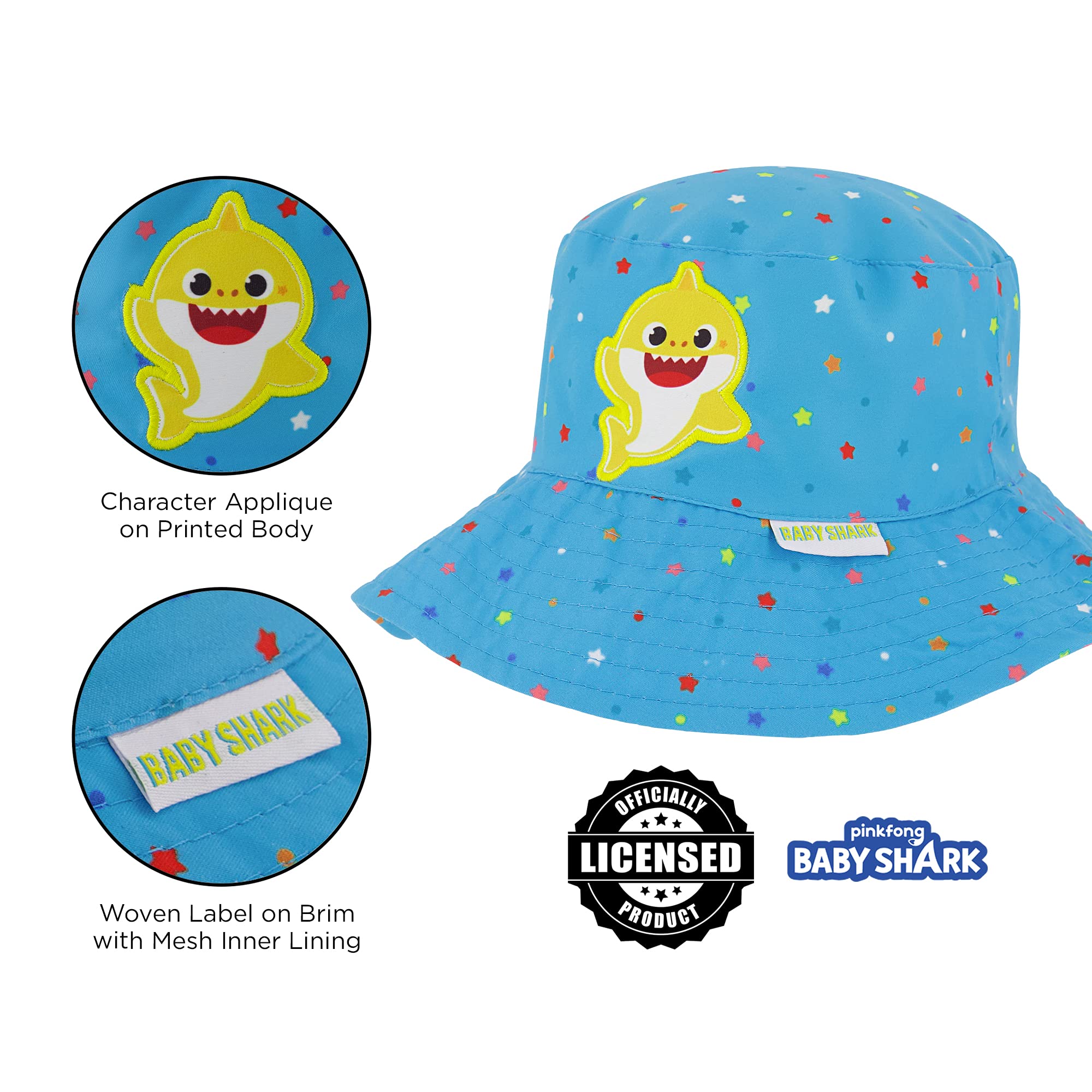 Nickelodeon Boys Bucket Hat & Baseball Cap, Baby Shark Toddler Sun Hat For Ages 2-4