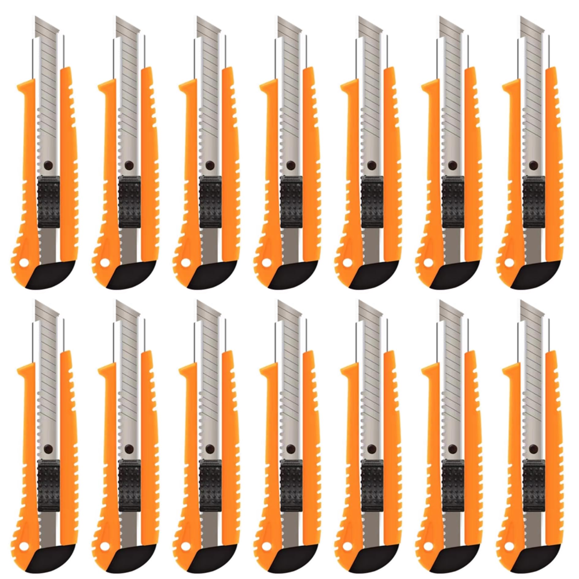 14-Pack Utility Knife, Disposable Box Cutter Retractable for Cartons, Cardboard, Utility Knives for Work, Box Cutters Bulk for Warhouse, 18mm Razor Knife, Box Opener for Paper, Packages