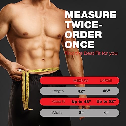 ActiveGear Waist Trimmer Belt for Stomach and Back Lumbar Support, Medium: 8" x 42" - Red