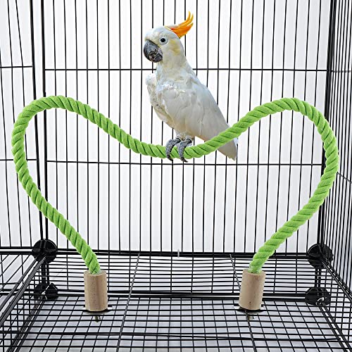 2 Pcs Bird Hemp Rope Perch Swing, Parrot Standing Stick Comfy Perches Birds Climbing Bendable Standing Stick (31.5" and 21.6")