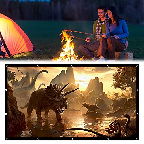 100/120 Inch 16:9 Projector Screen Polyester Portable Front/Rear Non-Crease Foldable Design Home Projection Screen Cloth (Size : 120 inch)