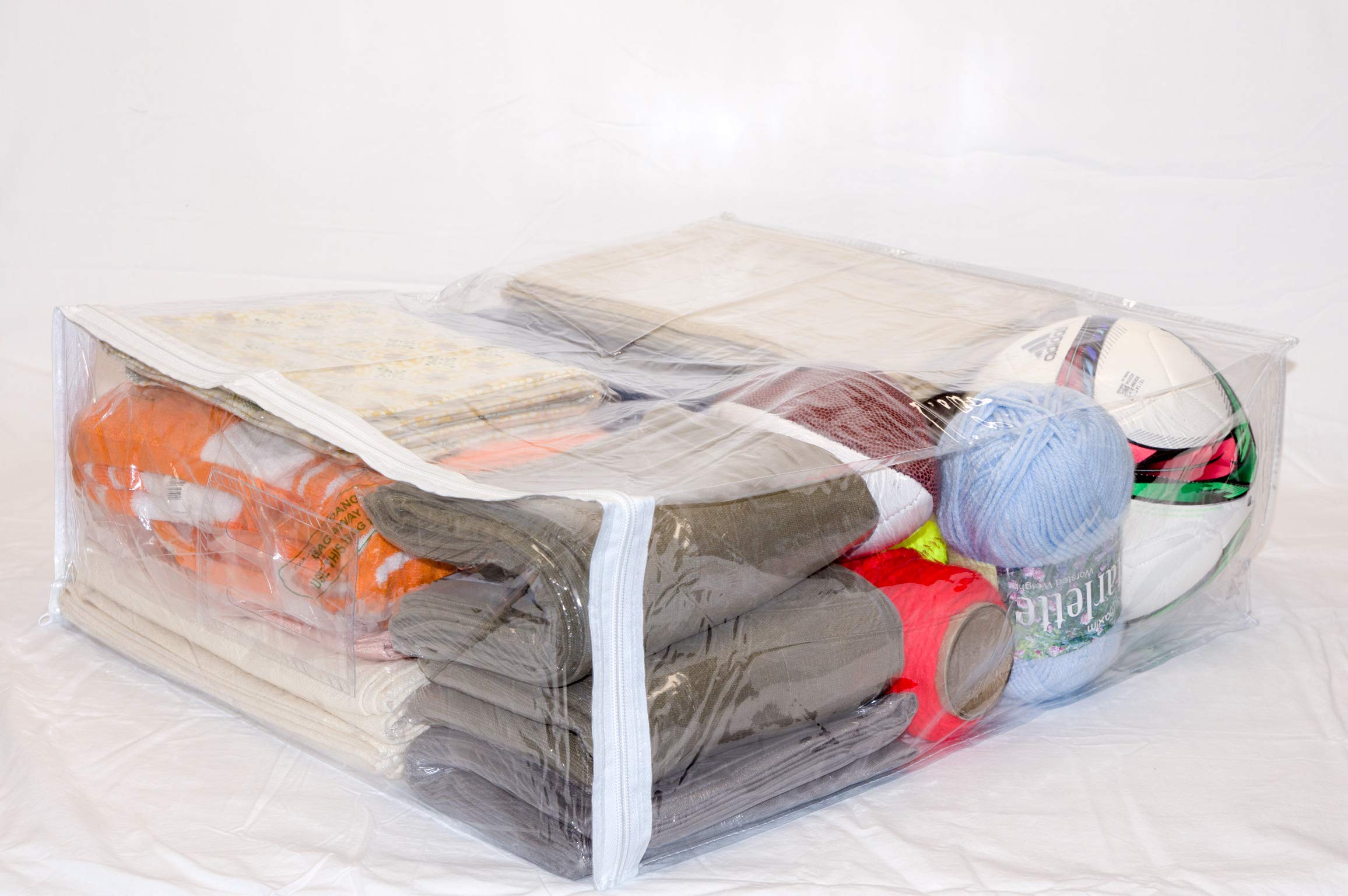 5-Pack Clear Vinyl Zippered Storage Bags 20 x 23 x 8 Inch