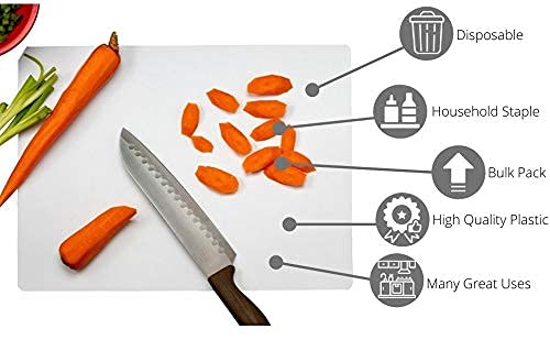 Crown 25 Count Premium Quality Disposable Cutting Boards ~17 Inch X 12 Inch Disposable Sheets For Kitchen And Commercial Use ~ Patent Pending ~ Recyclable Disposable Cutting Board Sheets