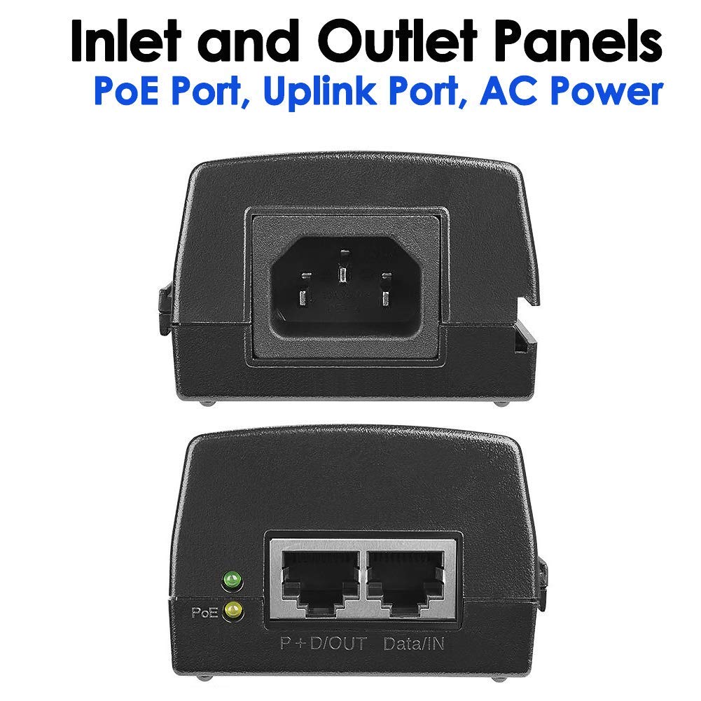 60W Gigabit PoE+ Injector, 10/100/1000Mbps, PoE++ Injector Ethernet Adapter, Shidlded RJ-45, IEEE 802.3af/at/bt Compliant, Up to 328 Ft, Replace of TL-PoE170S, TPE-117GI, M921-E-60W