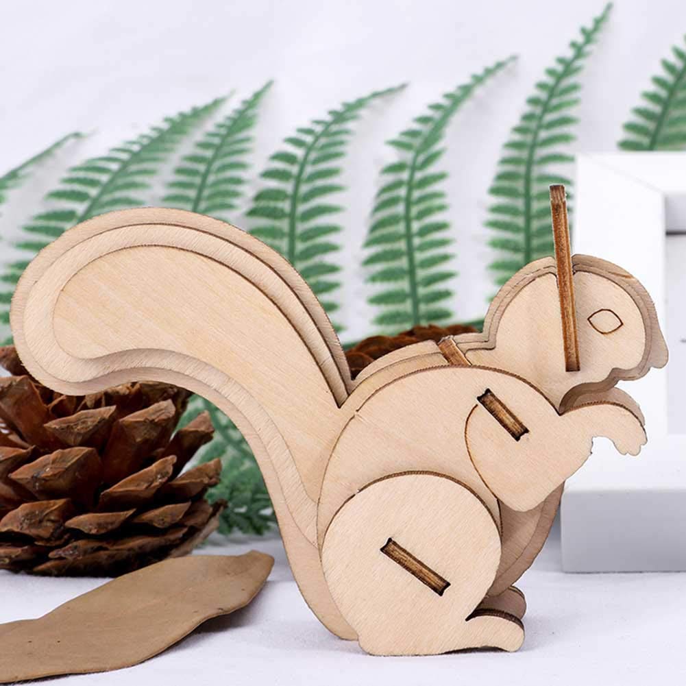 3D Wooden Animal Puzzle Model Kit Toys for Kids Puzzle Build 3D Puzzles Educational Crafts Building Engineering DIY STEAM STEM Learning