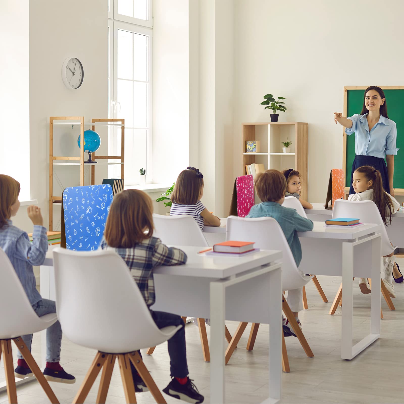 12 Pcs Student Table Dividers Test Shields Classroom Tabletop Privacy Folders Panel Student Desk Privacy Boards Study Carrel Screen Reduces Distractions for Teachers School Testing Home (Colorful)