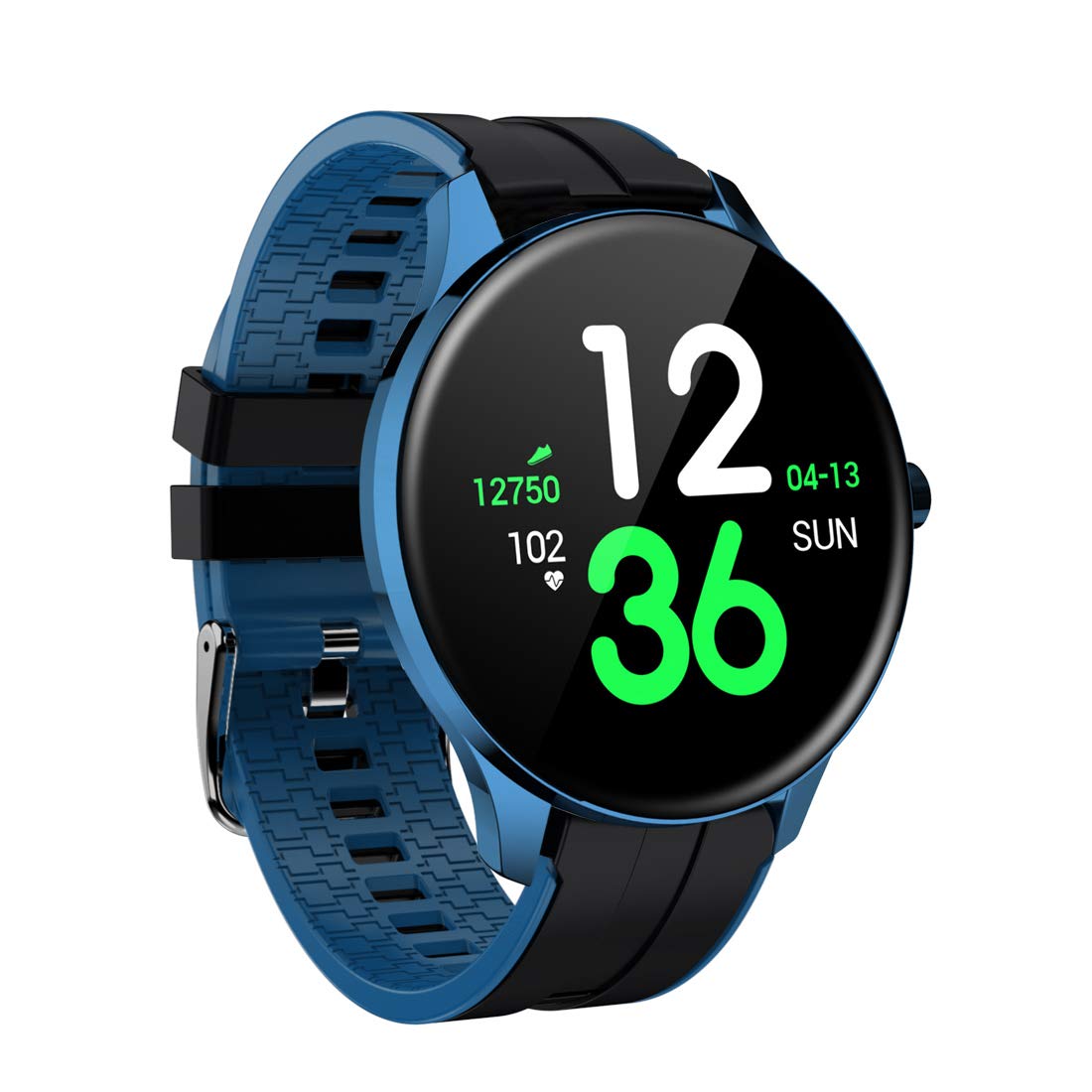 SYSMARTS Fitness Trackers,Health Sports Smart Watch with Heart Rate & Sleep Monitor,Calorie Step Counter,1.3" Touch Screen,IP68 Waterproof Pedometer Activity Trackers for Women Men (Dark Blue)