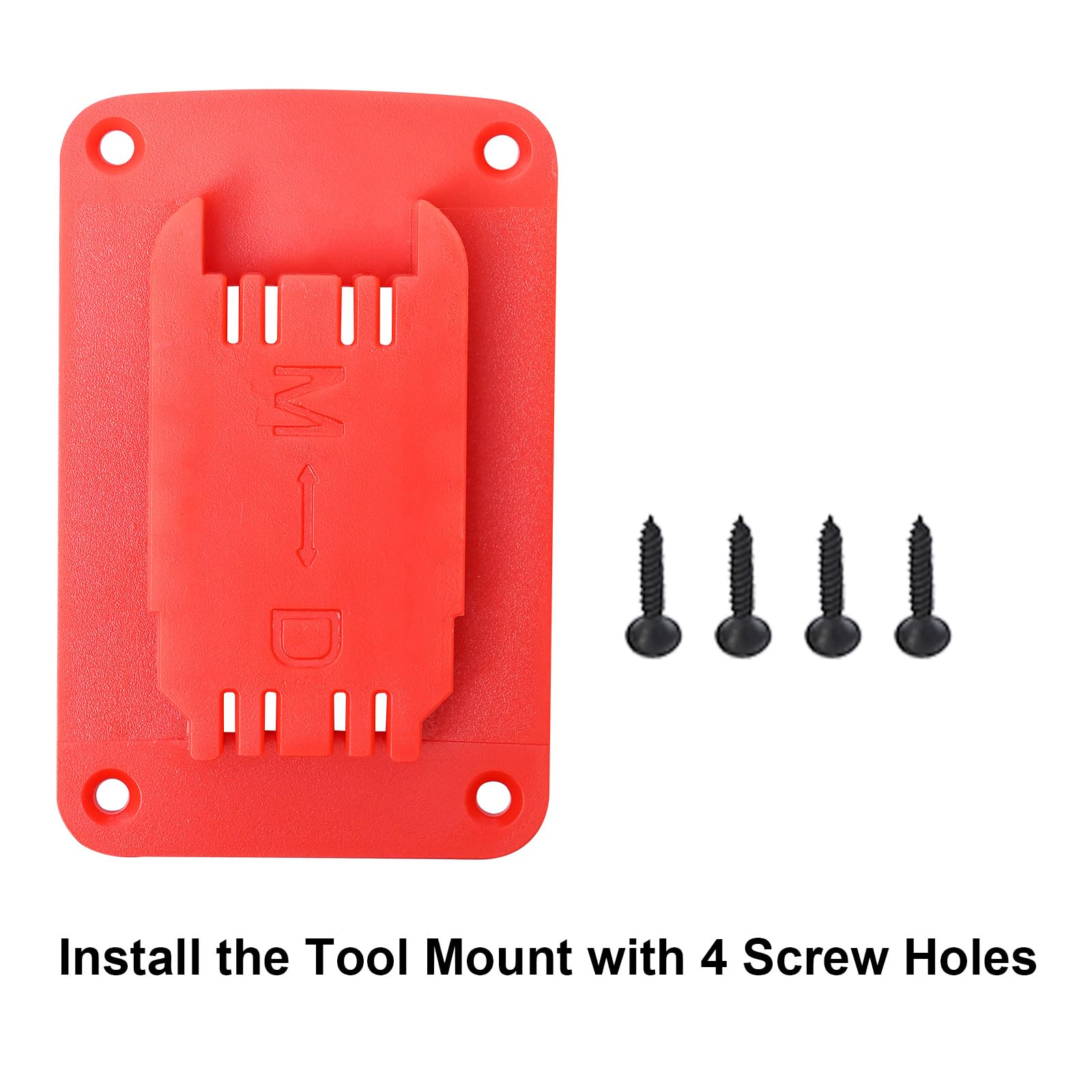 12packs Tool Holder For Milwaukee M18 & Dewalt 20v,Wall Mount Drill Holder with 48 Screws (red)