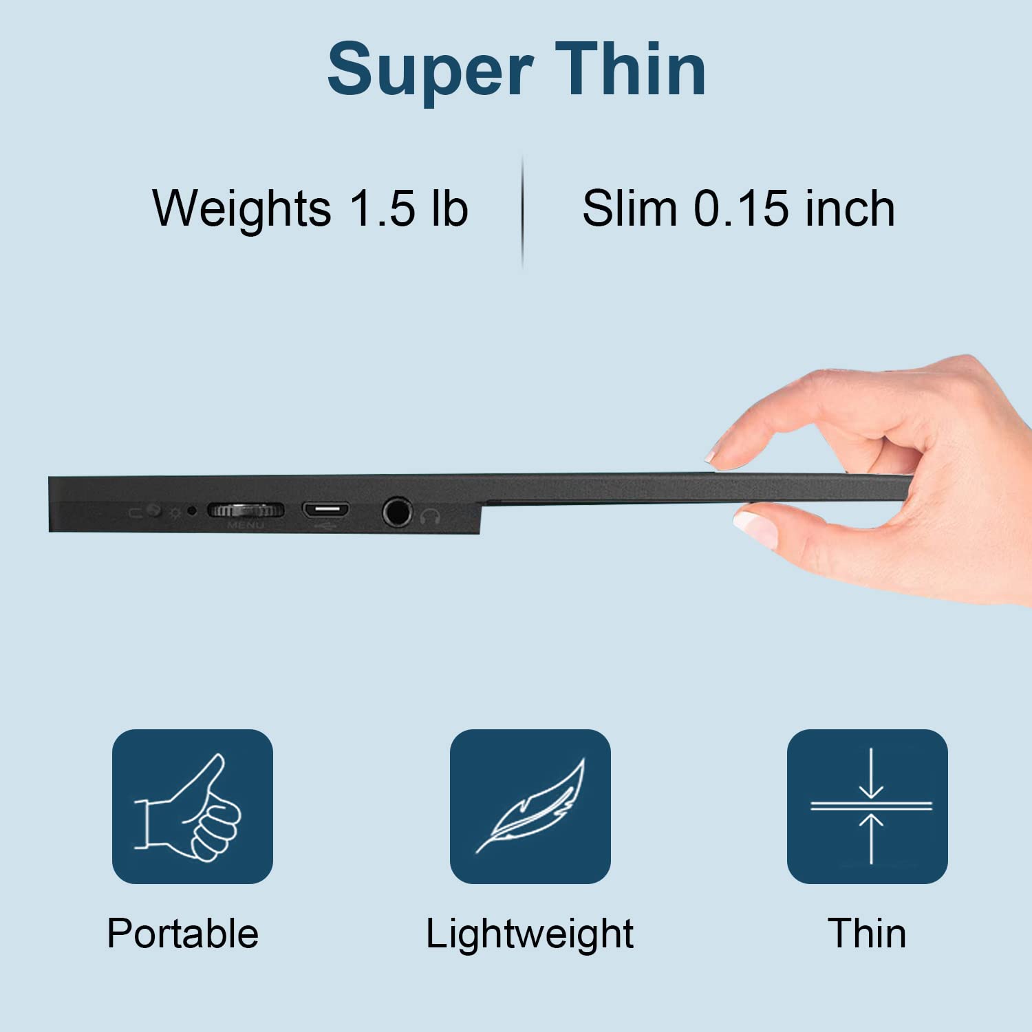 Lasitu Portable Monitor 100% sRGB Super Thin 15.6 Inch Metal Frame Portable Screen USB C/HDMI Gaming Monitor for Laptop/PC/Cellphone/PS3-5/Switch/Xbox with Foldable Case