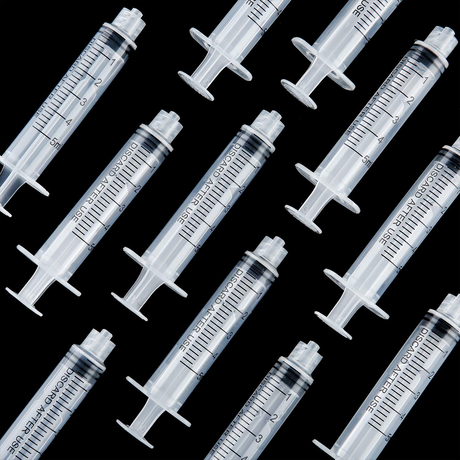 TecUnite 20 Pack Syringe Without Needle, Plastic Curved Syringes for Epoxy Resin, Craft, Feeding Pets Animals, Oil or Glue Applicator(5 ML)