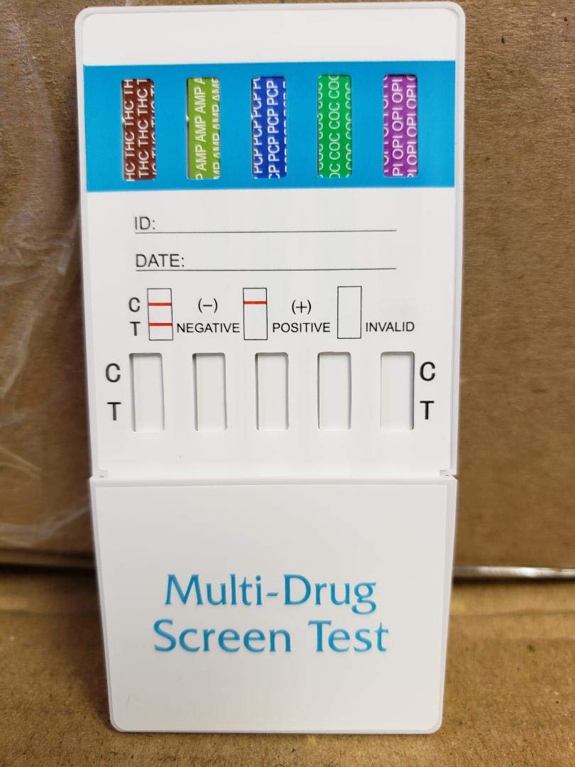 5 Pack of 5 Panel Drug Test for Marijuana (THC) - Cocaine (COC) - Opiates (Morphine/Codeine) - Amphetamine (Meth/MDMA) - Phencyclidine (PCP)