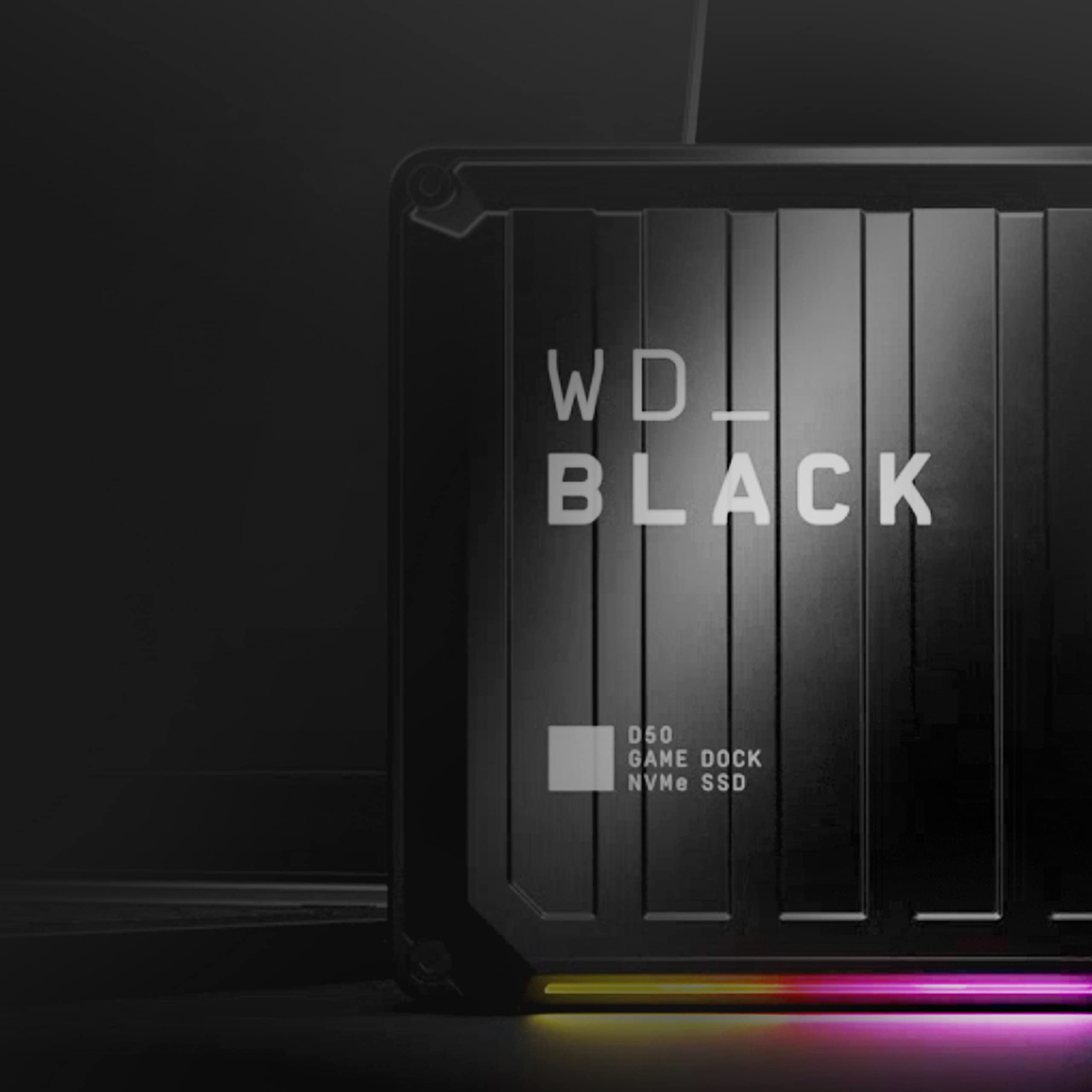 WD_BLACK 2TB D50 Game Dock NVMe SSD Solid State Drive, RGB with Thunderbolt 3 Connectivity, Up to 3,000 MB/s - WDBA3U0020BBK-NESN