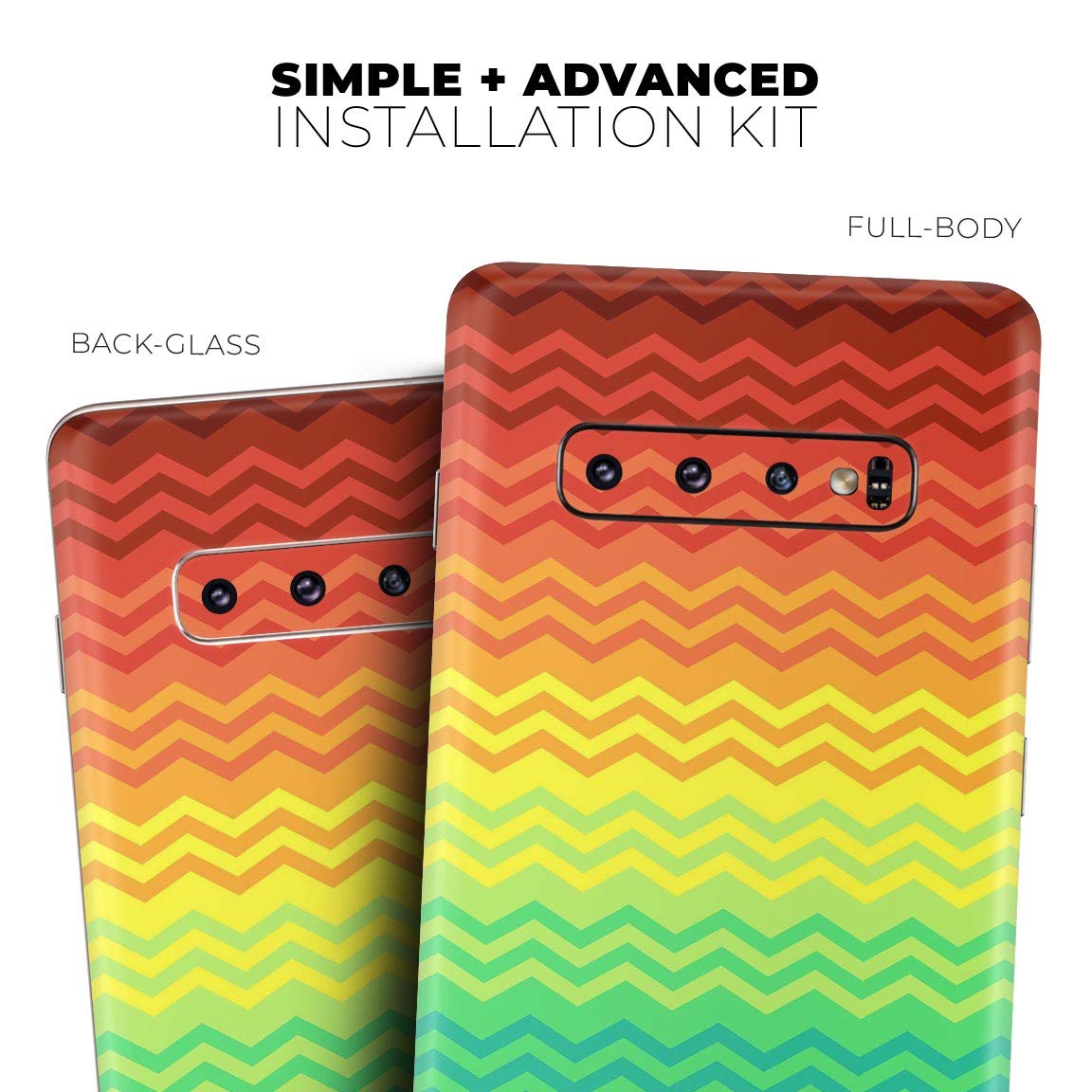 DesignSkinz Rainbow Thin Lined Chevron Pattern Protective Vinyl Decal Wrap Skin Cover Compatible with The Samsung Galaxy S20 (Screen Trim & Back Glass Skin)