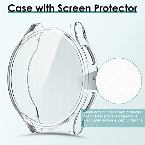 3 Pack Galaxy Watch 5/Galaxy Watch 4 Screen Protector 40mm, QIBOX Soft TPU Protective Case Accessories Compatible with Samsung Galaxy Watch 5 & Watch4, 40mm [Ultra-Thin] [All-Around]