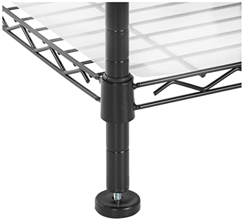 Amazon Basics Expandable Metal Hanging Storage Organizer Rack Wardrobe with Shelves, 14"-63" x 58"-72", Black