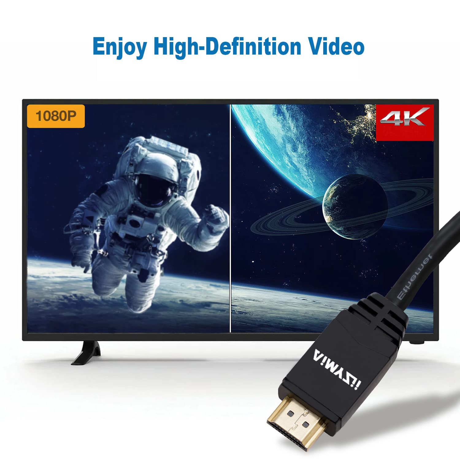 Aimyzii HDMI Cable 75 Feet 4K HDMI 2.0 Cable with Built-in Signal Booster Support 4K 3D 2160P 1080P HDCP2.2 Ethernet ARC and Bandwidth 18Gbps-Black