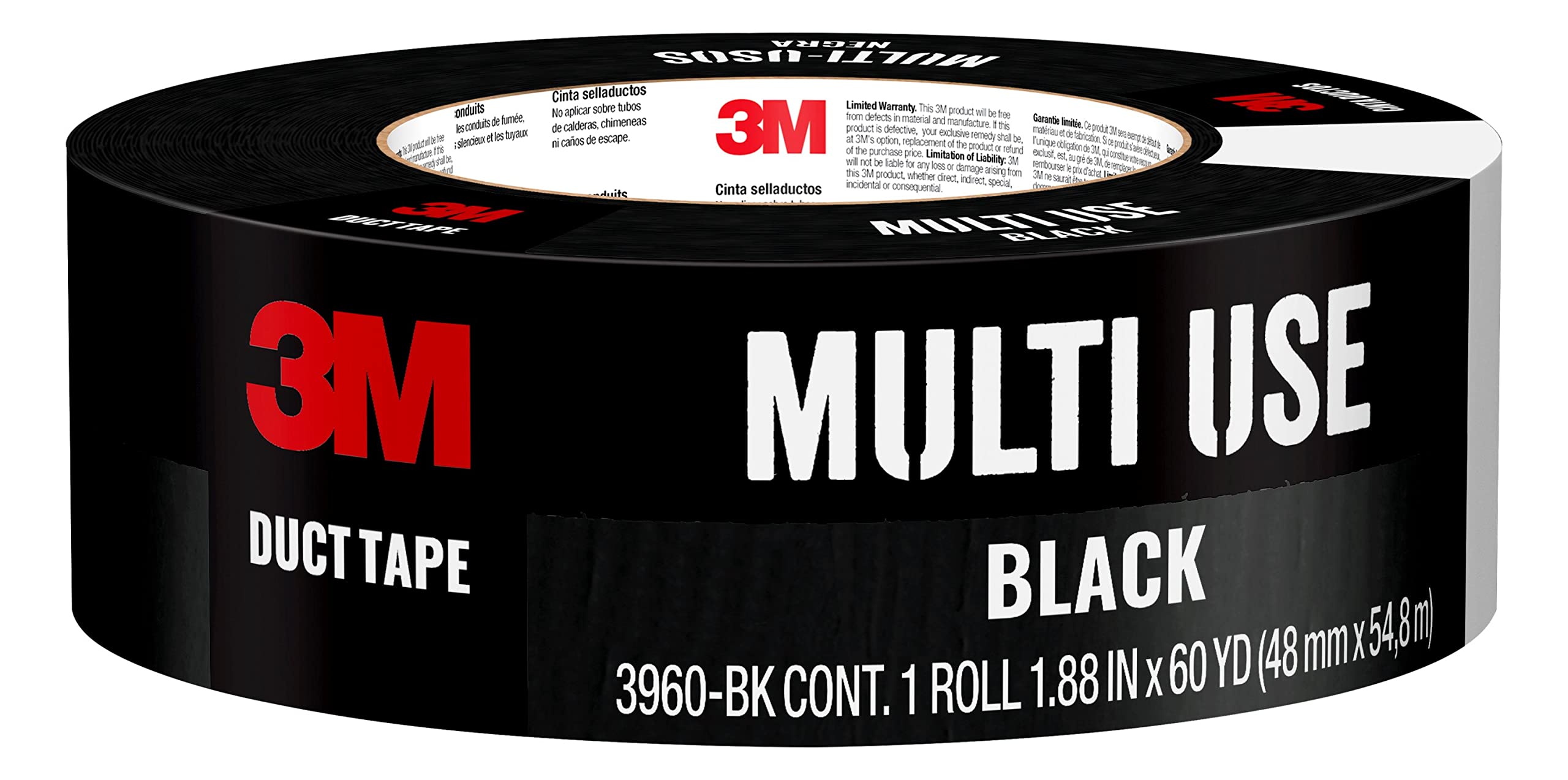 3M 3960-BK Duct Tape, 60 Yards, Black
