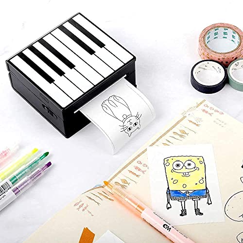 Phomemo M02 Pocket Printer - with 3 Rolls Transparent Gold Paper, Compatible with iOS + Android for Plan Journal, Study Notes, Art Creation, Work, Gift