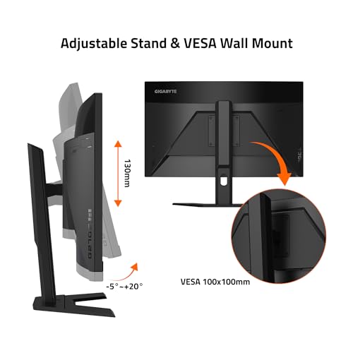 GIGABYTE G27QC A (27" 165Hz 1440P Curved Gaming Monitor, 2560 x 1440 VA 1500R Display, 1ms (MPRT) Response Time, 88% DCI-P3, HDR Ready, 1x Display Port 1.2)