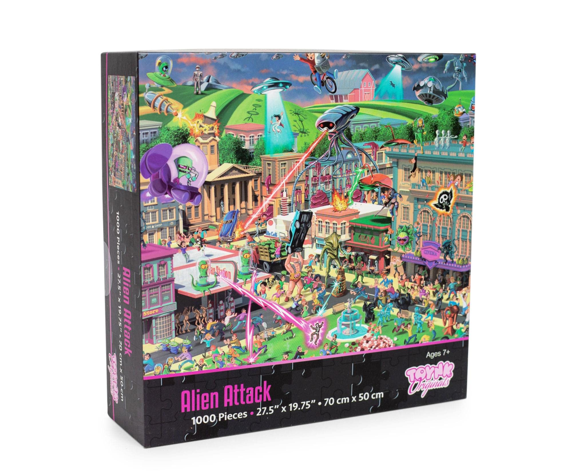 Alien Attack Sci-Fi Classics 1000-Piece Jigsaw Puzzle for Adults | Interactive Brain Teaser, Educational Toys & Games, Home Activities Building Kit for Creative Play | Nostalgic Gifts and Collectibles