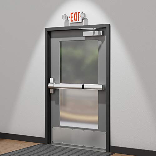AmazonCommercial Emergency Light Exit Sign, 1-Pack, Exit Combo with Battery Backup, 2 LED Adjustable Heads