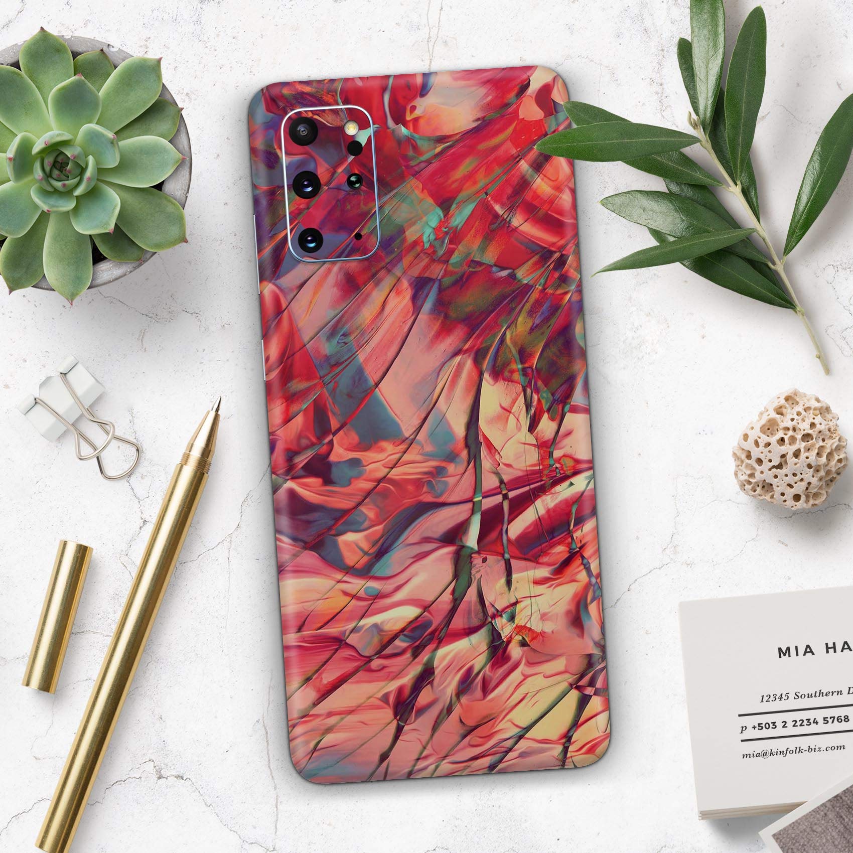 DesignSkinz Liquid Abstract Paint Remix V9 Protective Vinyl Decal Wrap Skin Cover Compatible with The Samsung Galaxy S20 (Screen Trim & Back Glass Skin)