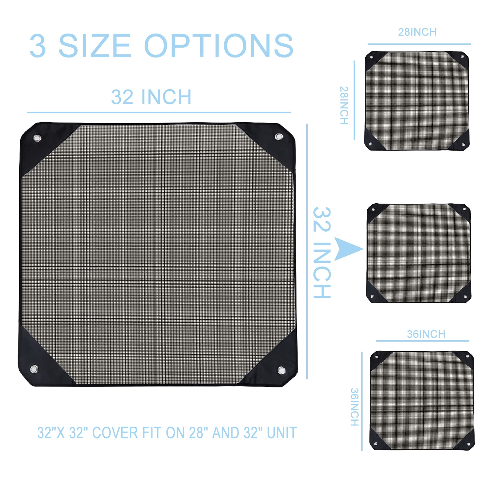 Air Conditioner Covers for Outside Units Central Top Universal Mesh Outdoor AC Unit Defender Heat Pump Conditioning Cover (32 x 32 inch), Black
