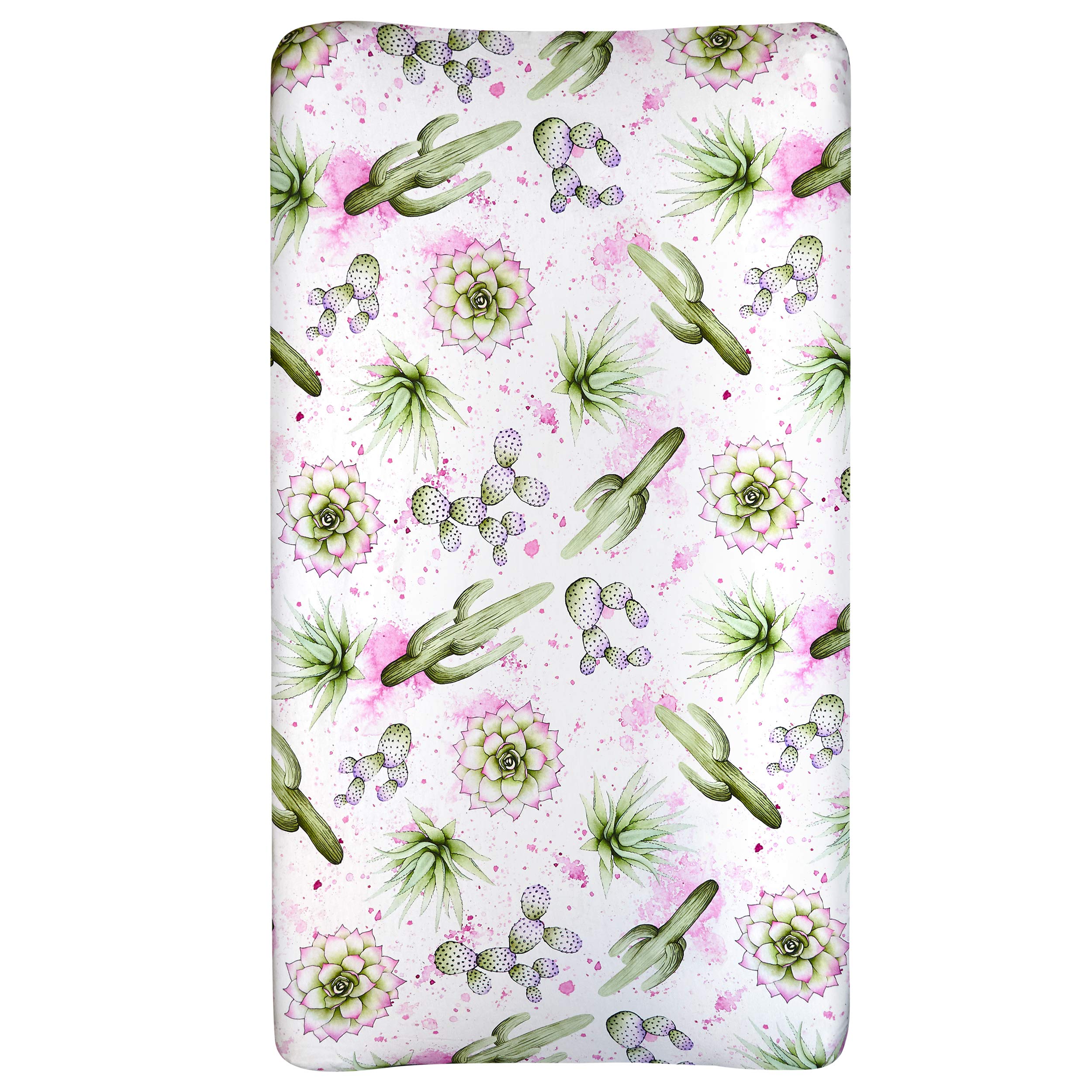 Cactus Changing Pad Cover | Cacti Southwest Nursery Decor | Watercolor Design