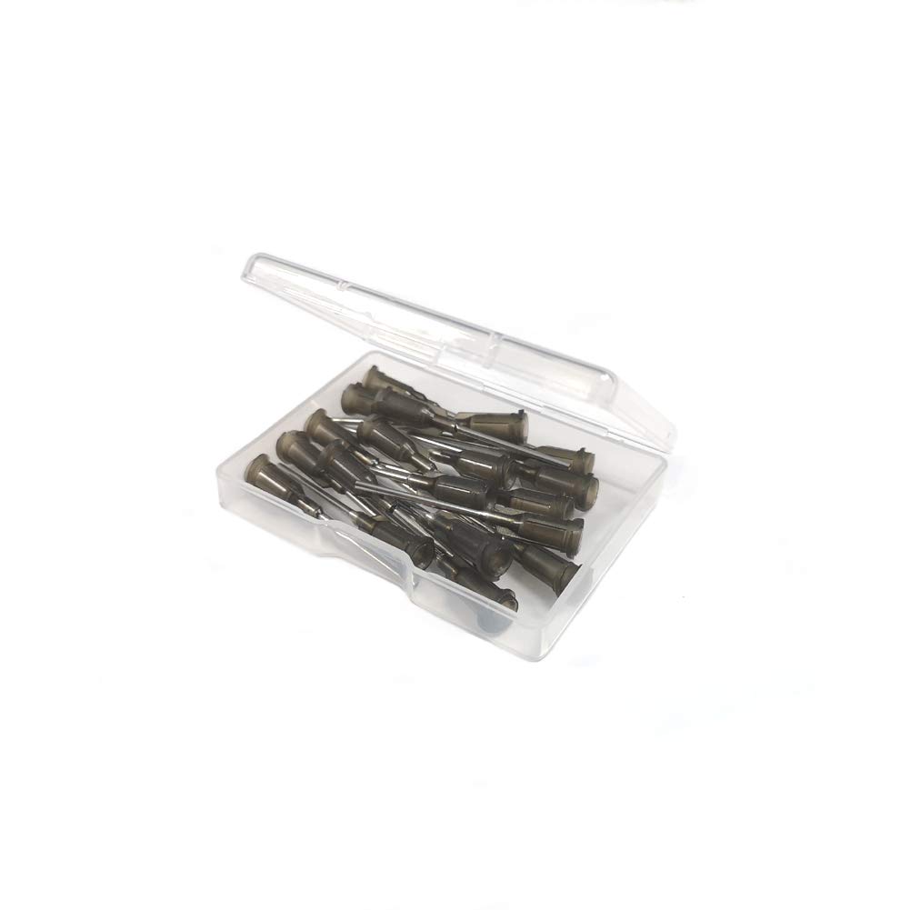 SANANTS 16 Gauge 1 Inch Industrial Blunt Tip Dispensing Needle with Luer Lock,Precision Applicator,Gray 20 PCS