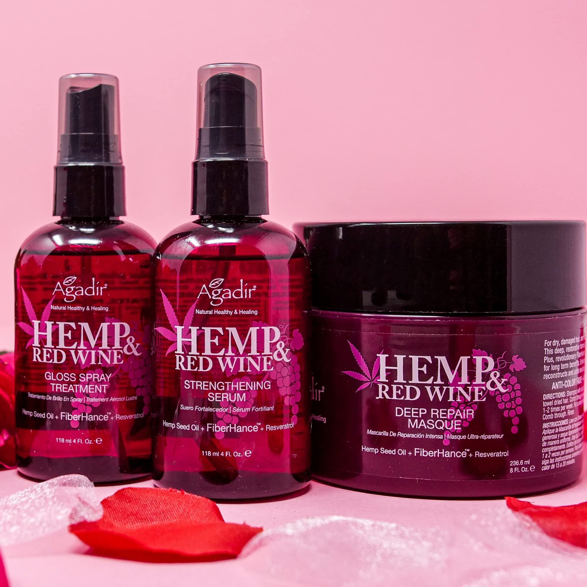 Agadir Hemp & Red Wine Strengthening Serum Pump, 4 fl. oz.