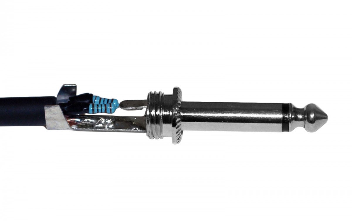 3 Ft Castline Silver 3.5mm TRS to 1/4" TS Mogami 2582 Stereo to Mono Summing Cable with Resistors