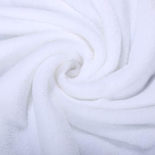 Boao 1 Piece Sublimation Baby Blankets 30 x 40 Inch Blank White Baby Receiving Blanket Fuzzy Soft Warm Blanket Infant Newborn Blanket for Crib Stroller DIY