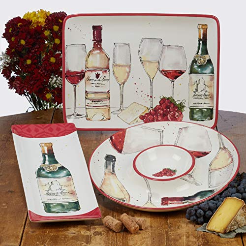 Certified International Napa Rectangular Platter. 16" x 12" x 1", Multi Colored